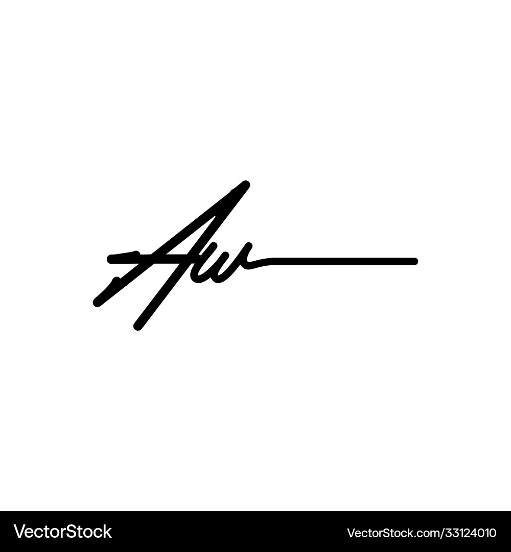 Letter aw signature logo template Royalty Free Vector Image