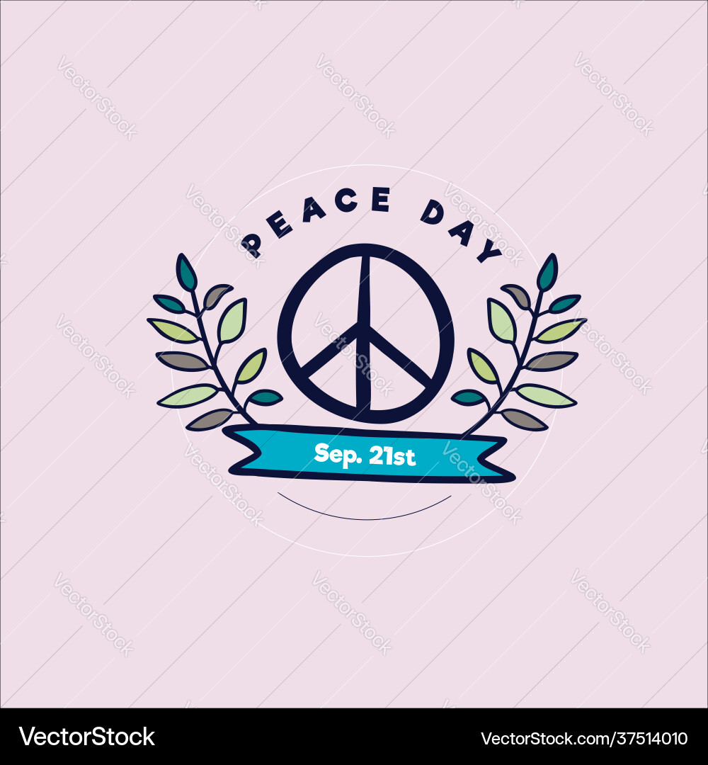 Peace day international logo Royalty Free Vector Image