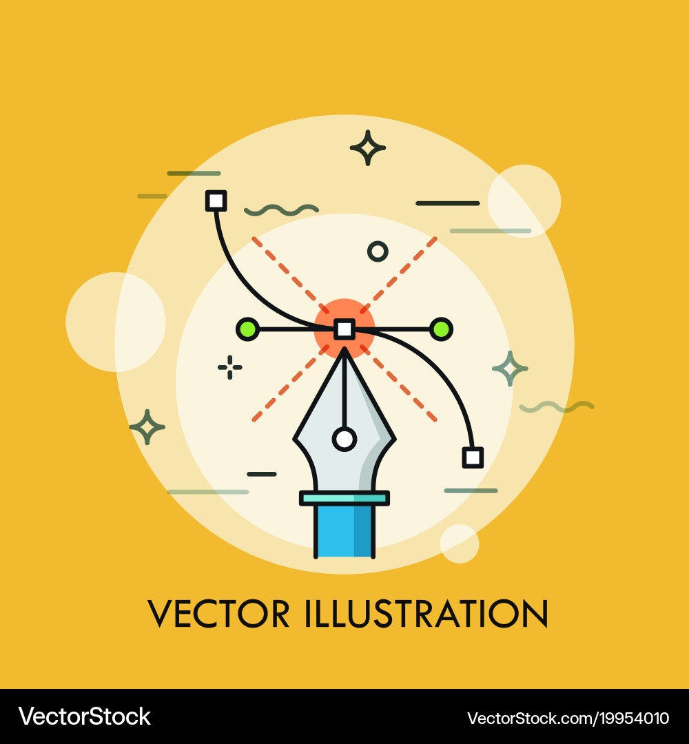 Pen tool and bezier curve concept modern Vector Image