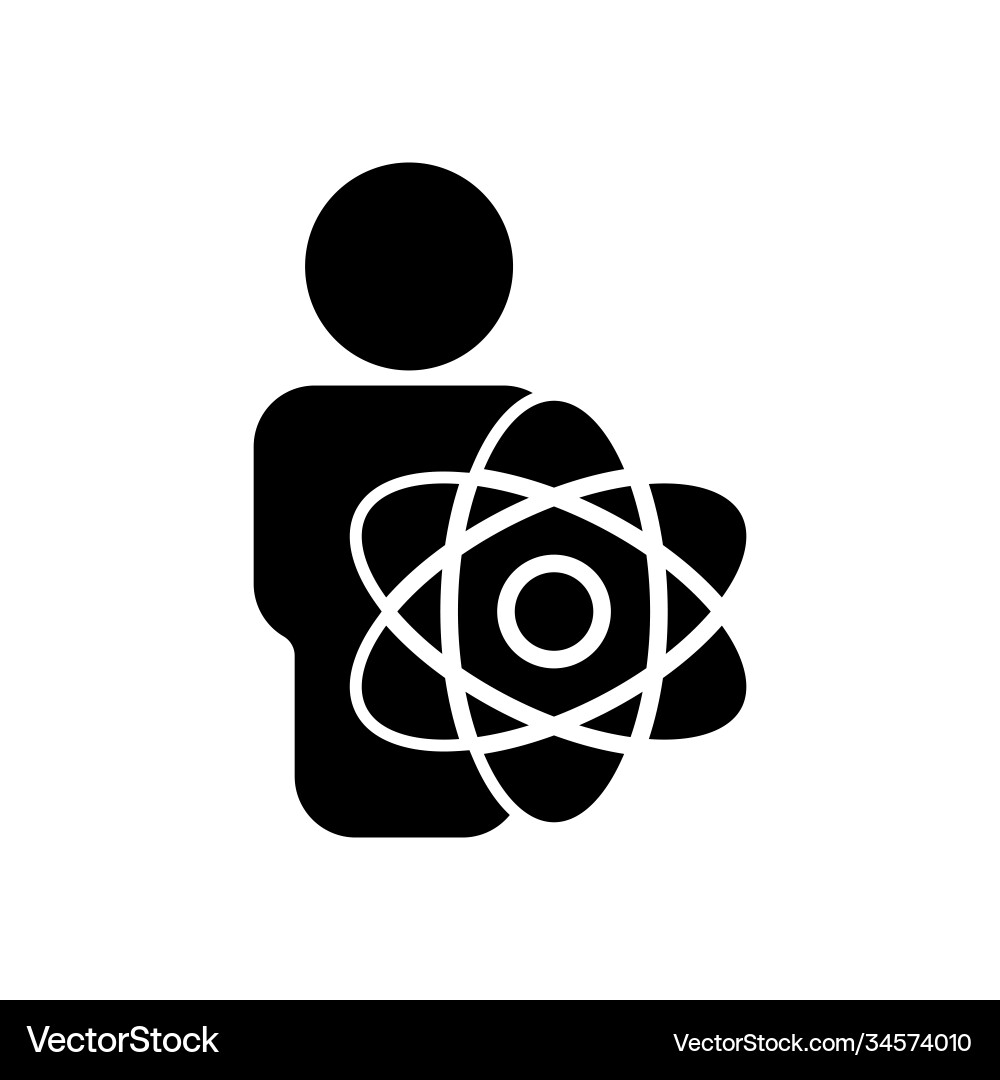 Scientist symbol people and atom icon design Vector Image