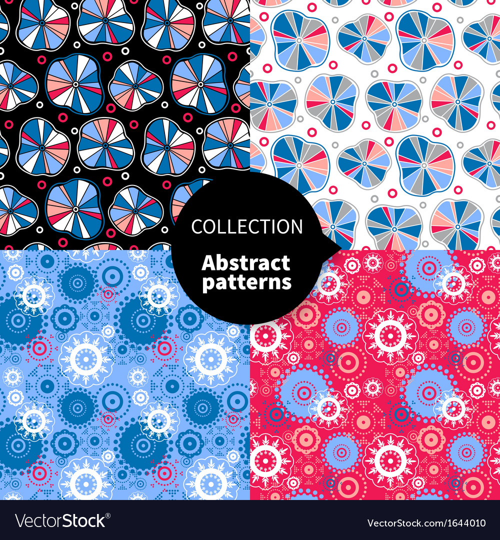Seamless abstract pattern set Royalty Free Vector Image