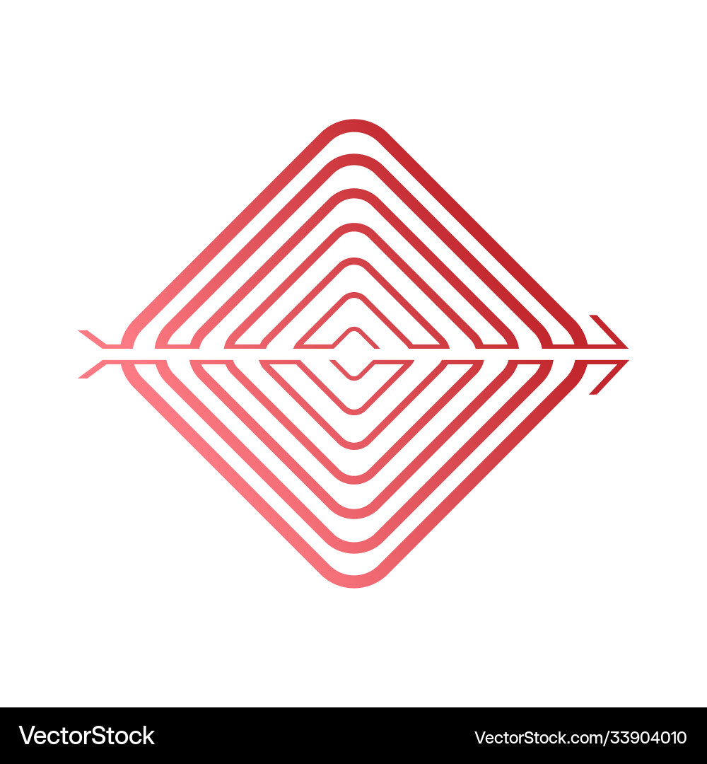 Spiral in form a square with an arrow Royalty Free Vector