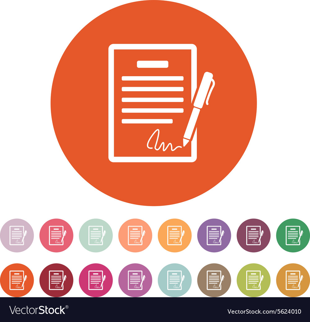 The contract icon Agreement and signature pact Vector Image The contract icon Agreement and signature pact Vector Image
