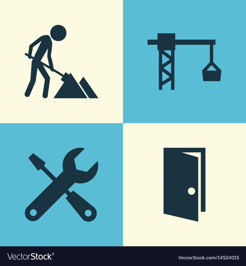 Architecture icons set collection of service Vector Image