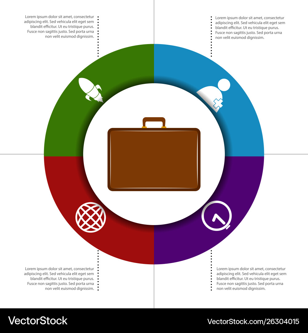 Business infographic with a briefcase Royalty Free Vector