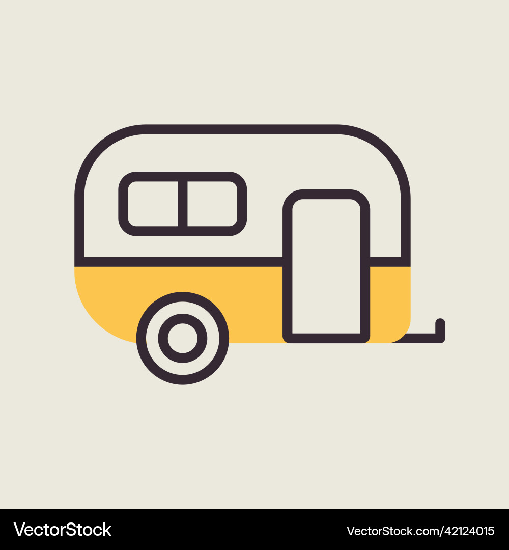 Caravan trailer icon camping sign Royalty Free Vector Image