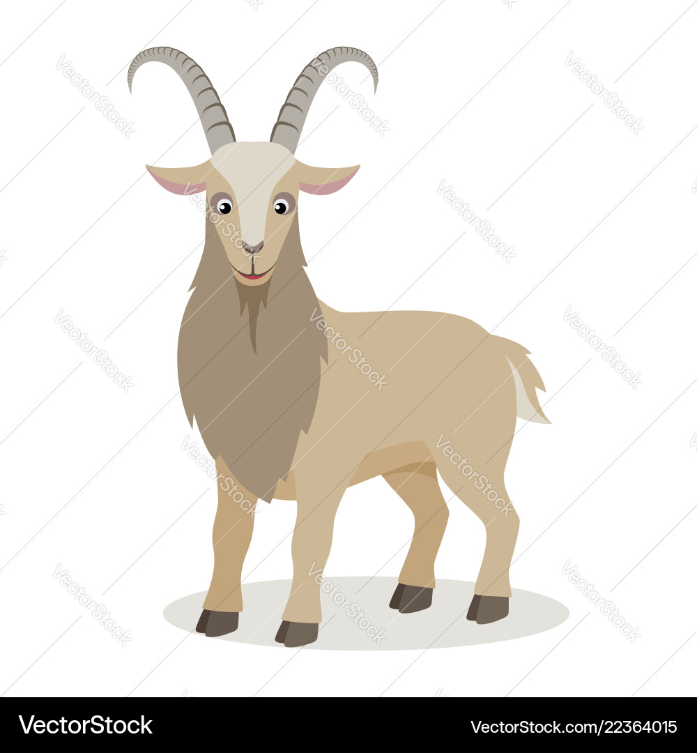 Cartoon goat in different poses flat style Vector Image