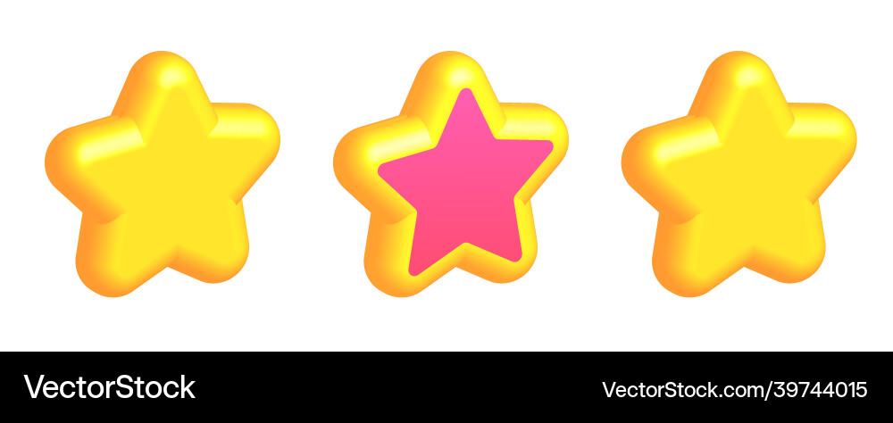 Cartoon isolated 3d star icon design Royalty Free Vector