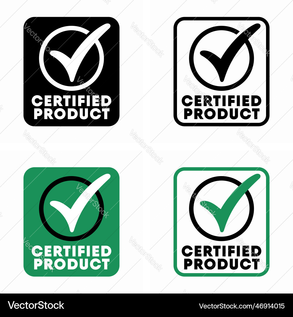 Certified product information sign Royalty Free Vector Image