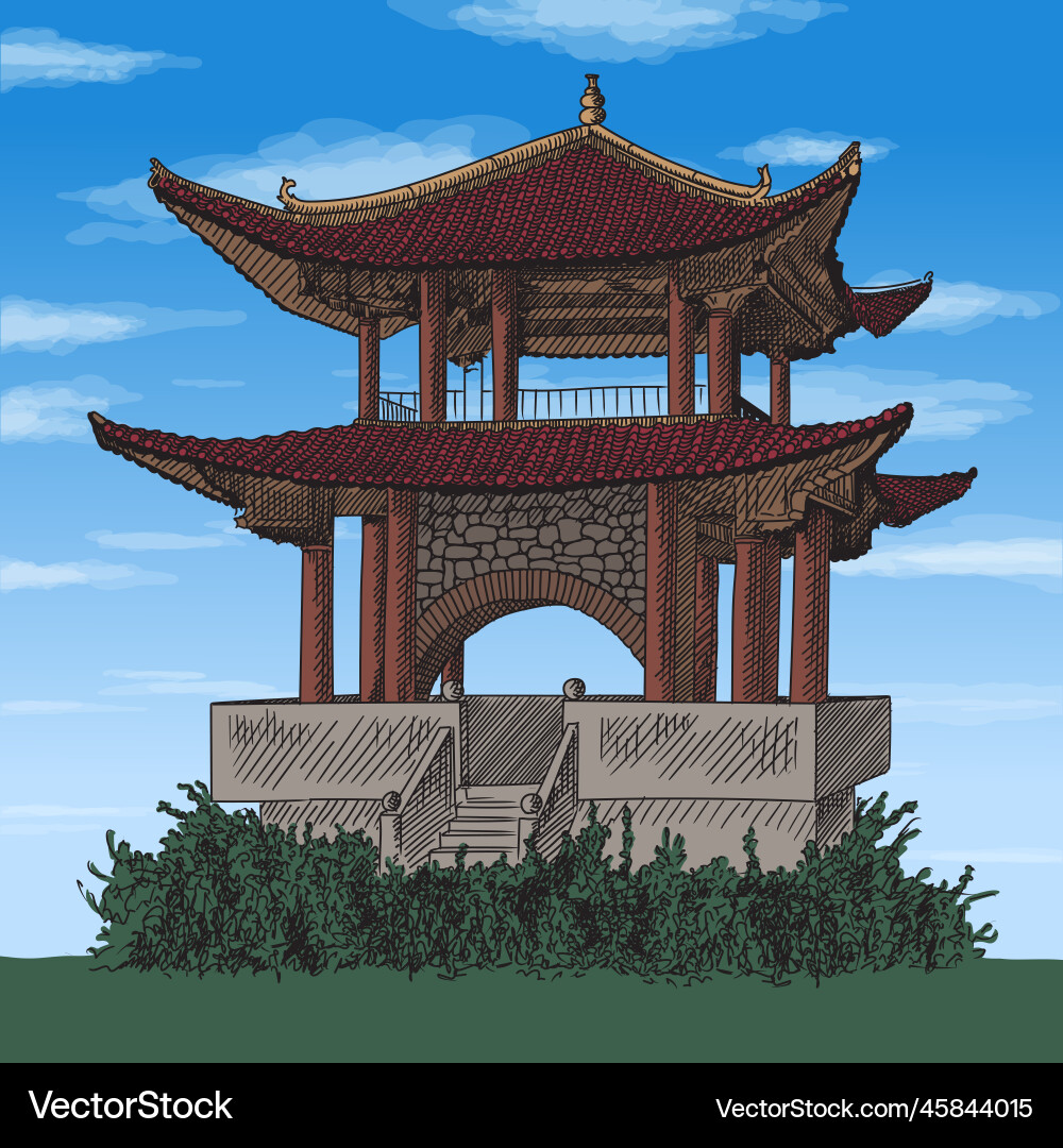 Chinese traditional pagoda Royalty Free Vector Image