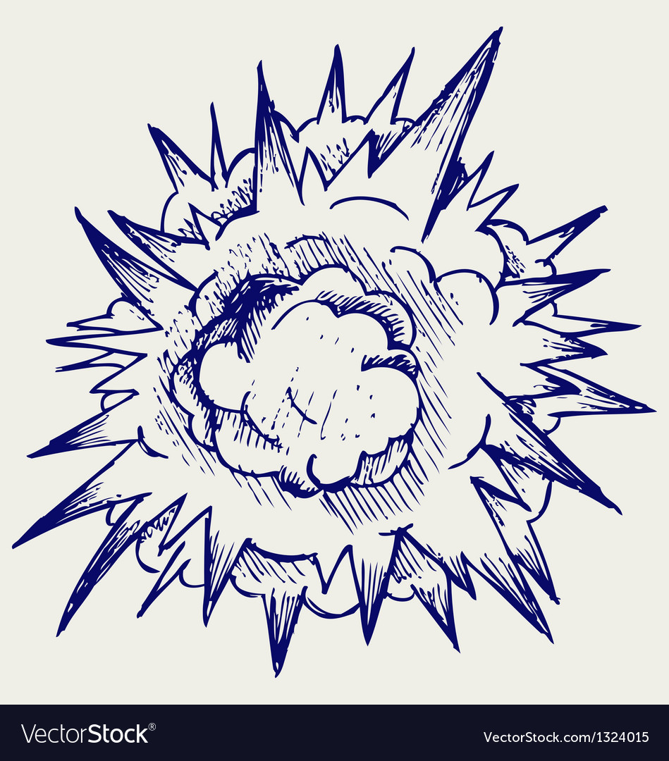 Cloud after explosion Royalty Free Vector Image