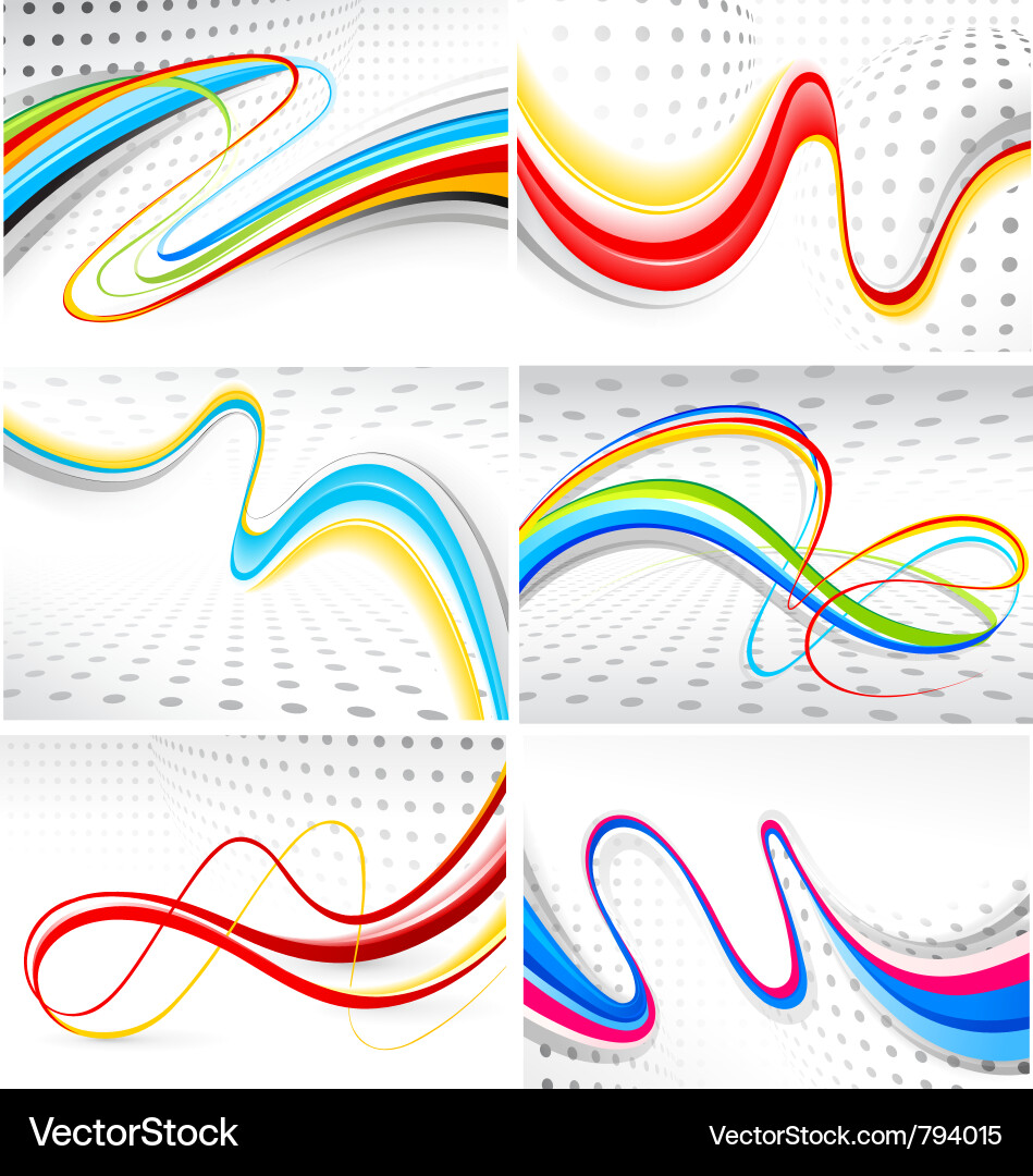 Collection of colour lines Royalty Free Vector Image