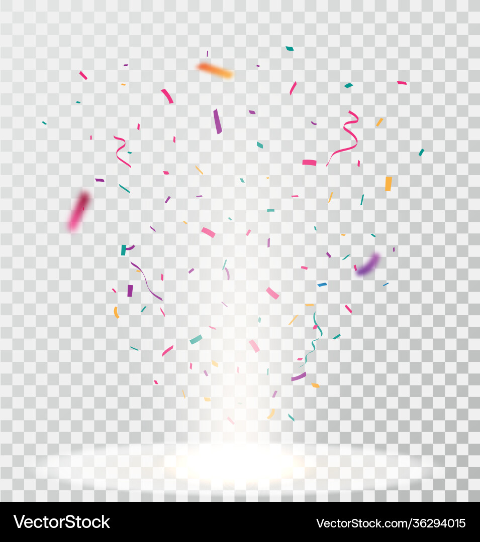 Colorful confetti celebrations design with light Vector Image