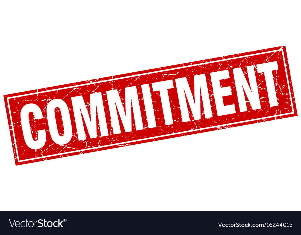 Commitment square stamp Royalty Free Vector Image