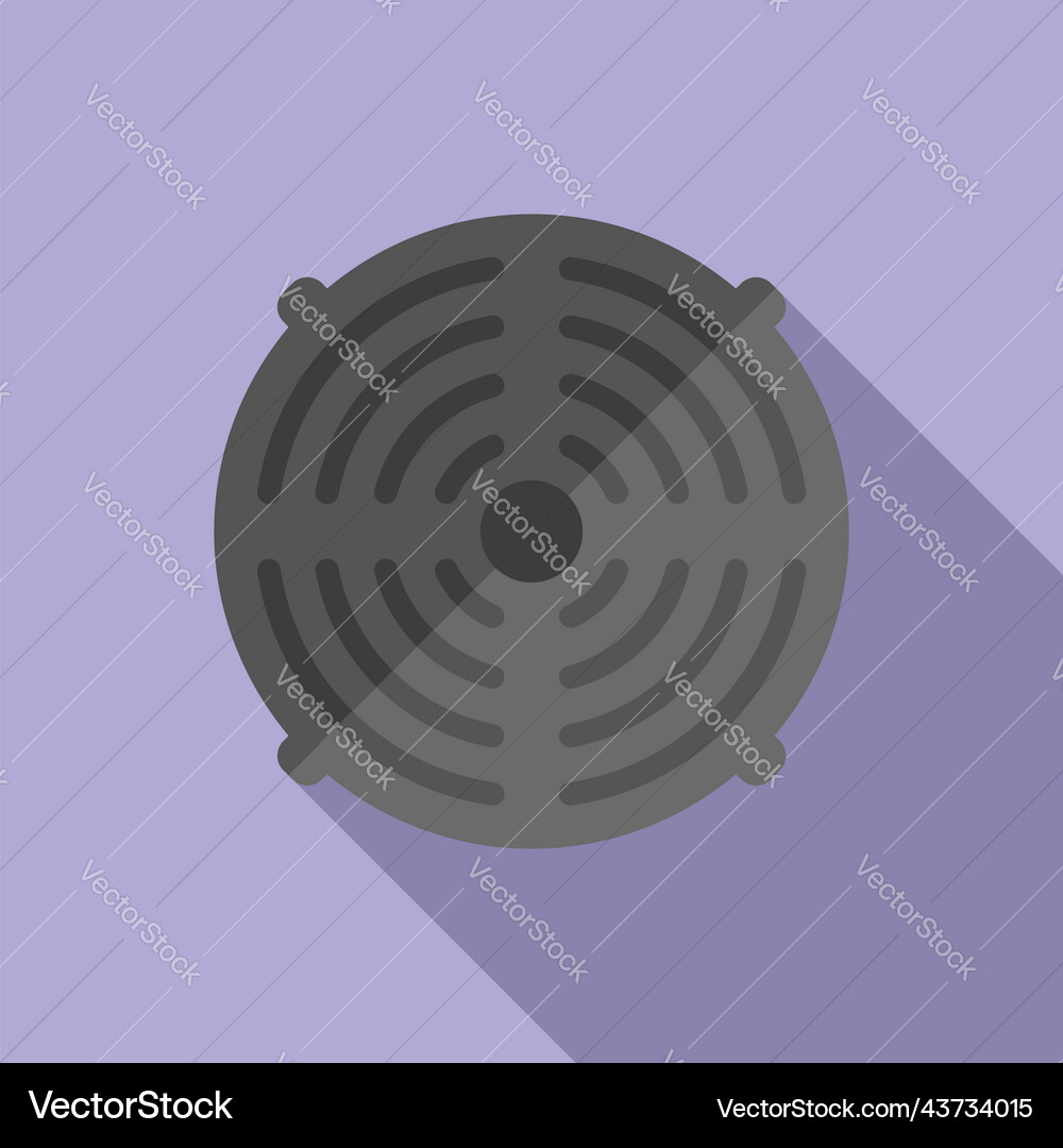Edge manhole icon flat city road Royalty Free Vector Image