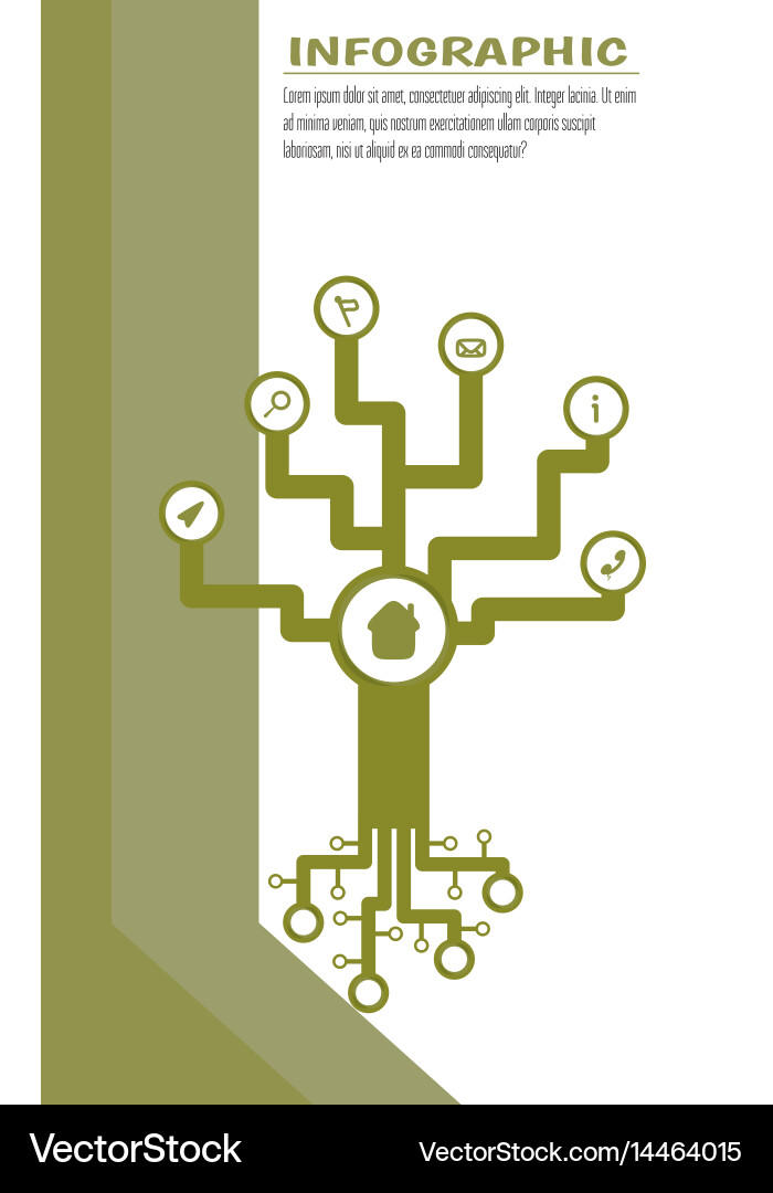 Infographic tech tree with symbols place for own Vector Image