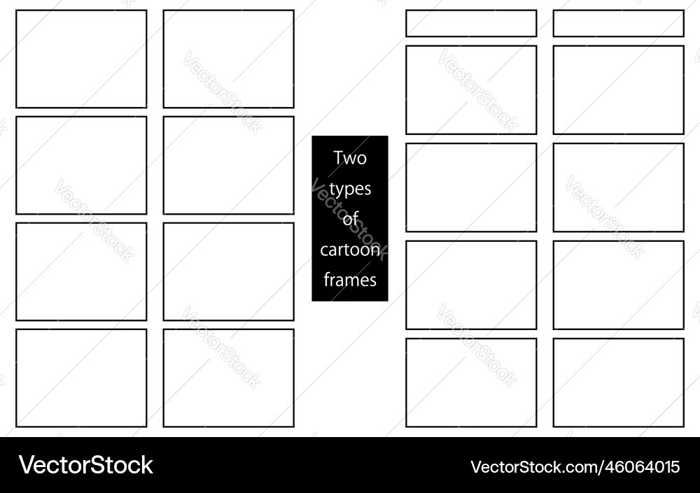 Japanese manga 4-frame template without title Vector Image