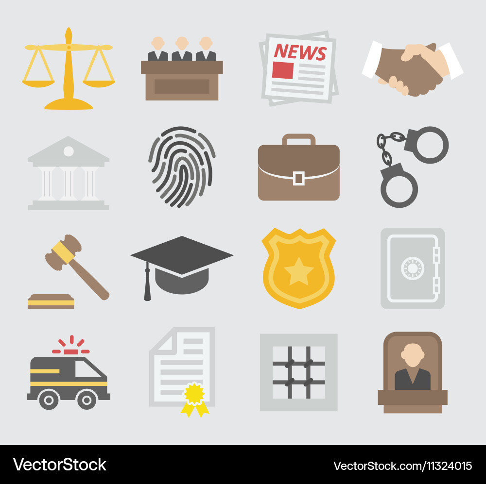 Law colorful icons Royalty Free Vector Image - VectorStock