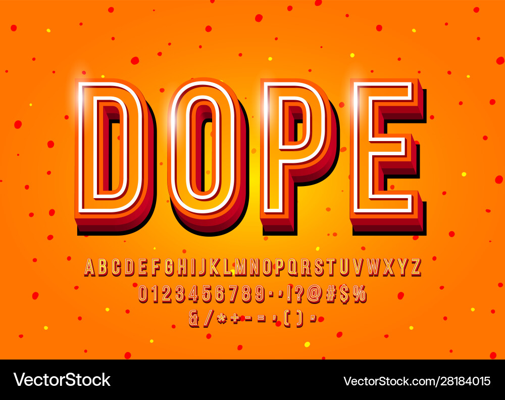 Modern 3d display font design alphabet letters Vector Image