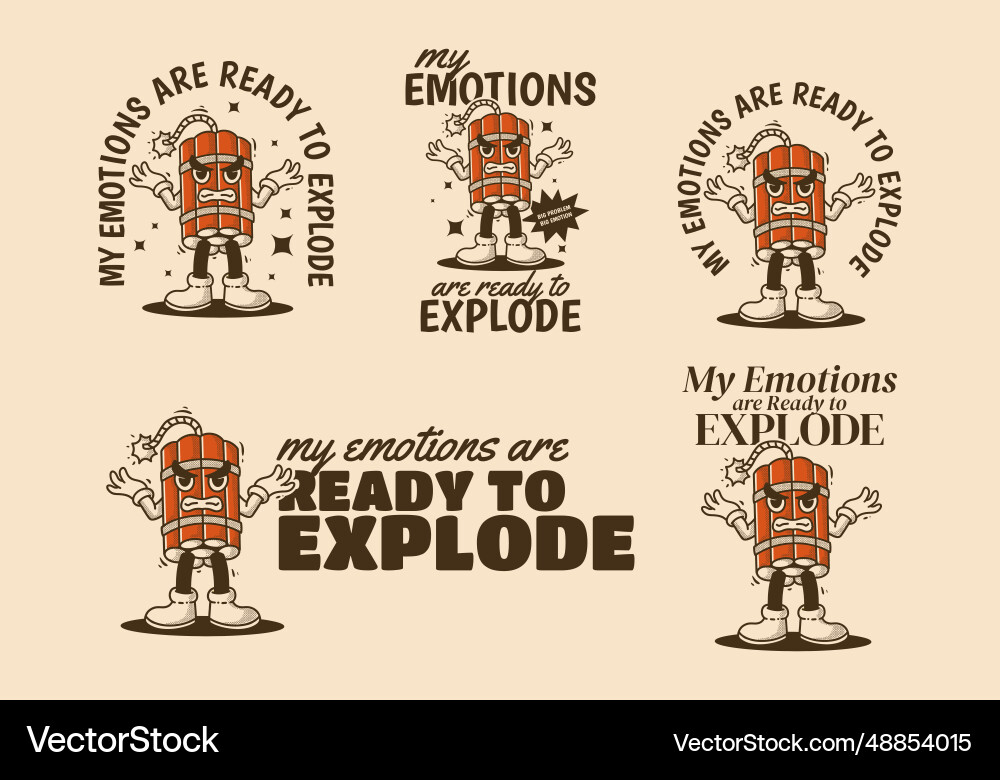 My emotions are ready to explode mascot character Vector Image