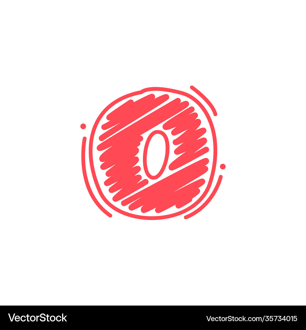 Number zero logo in childish wax crayons Vector Image