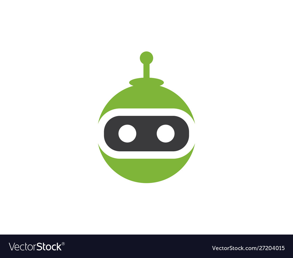 Robot logo template icon Royalty Free Vector Image