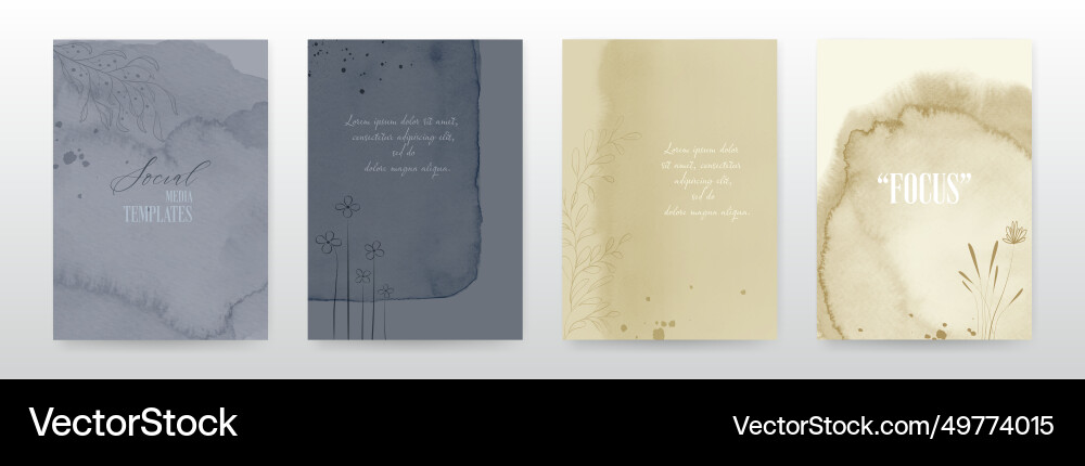 Set of minimal background frames with hand drawn Vector Image