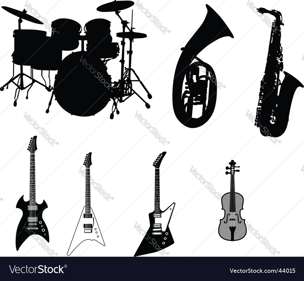 Set of musical instruments Royalty Free Vector Image