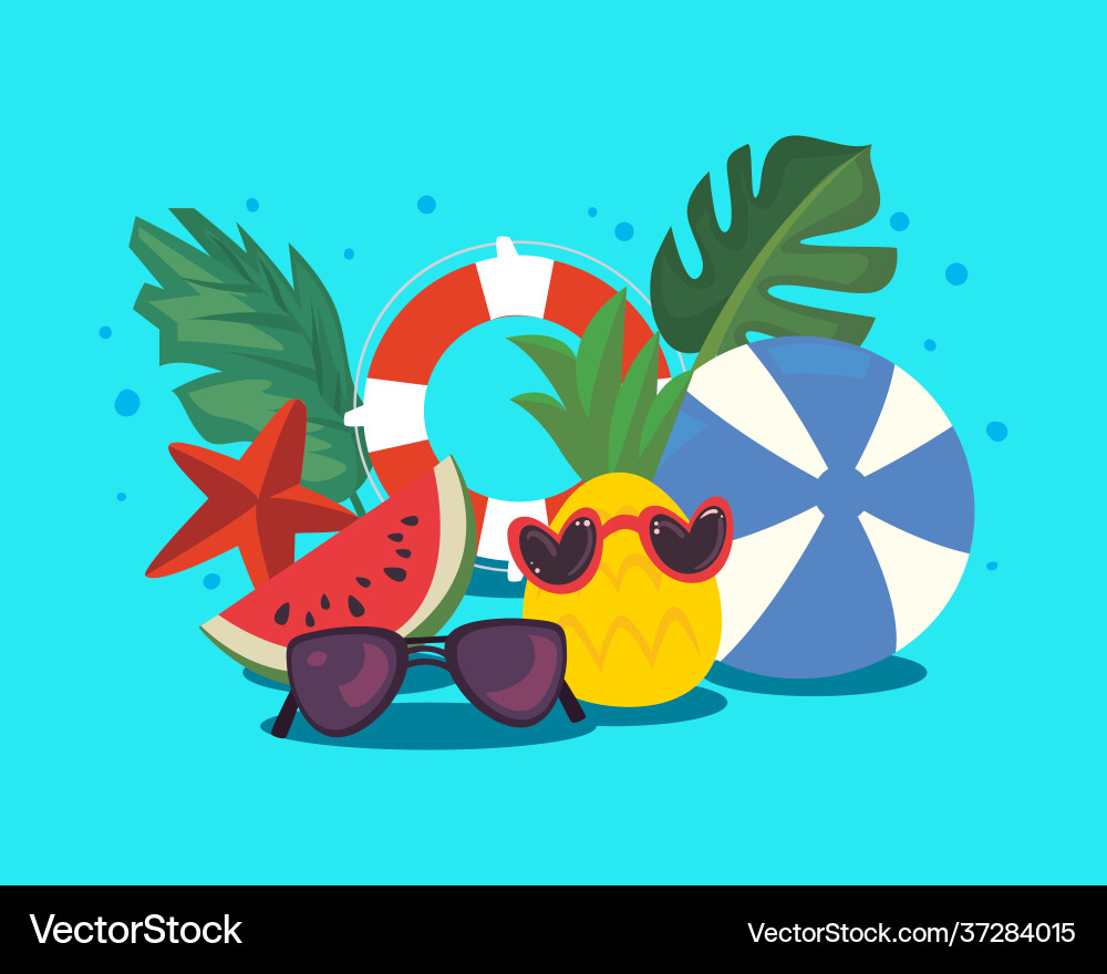 Summer icon group Royalty Free Vector Image - VectorStock