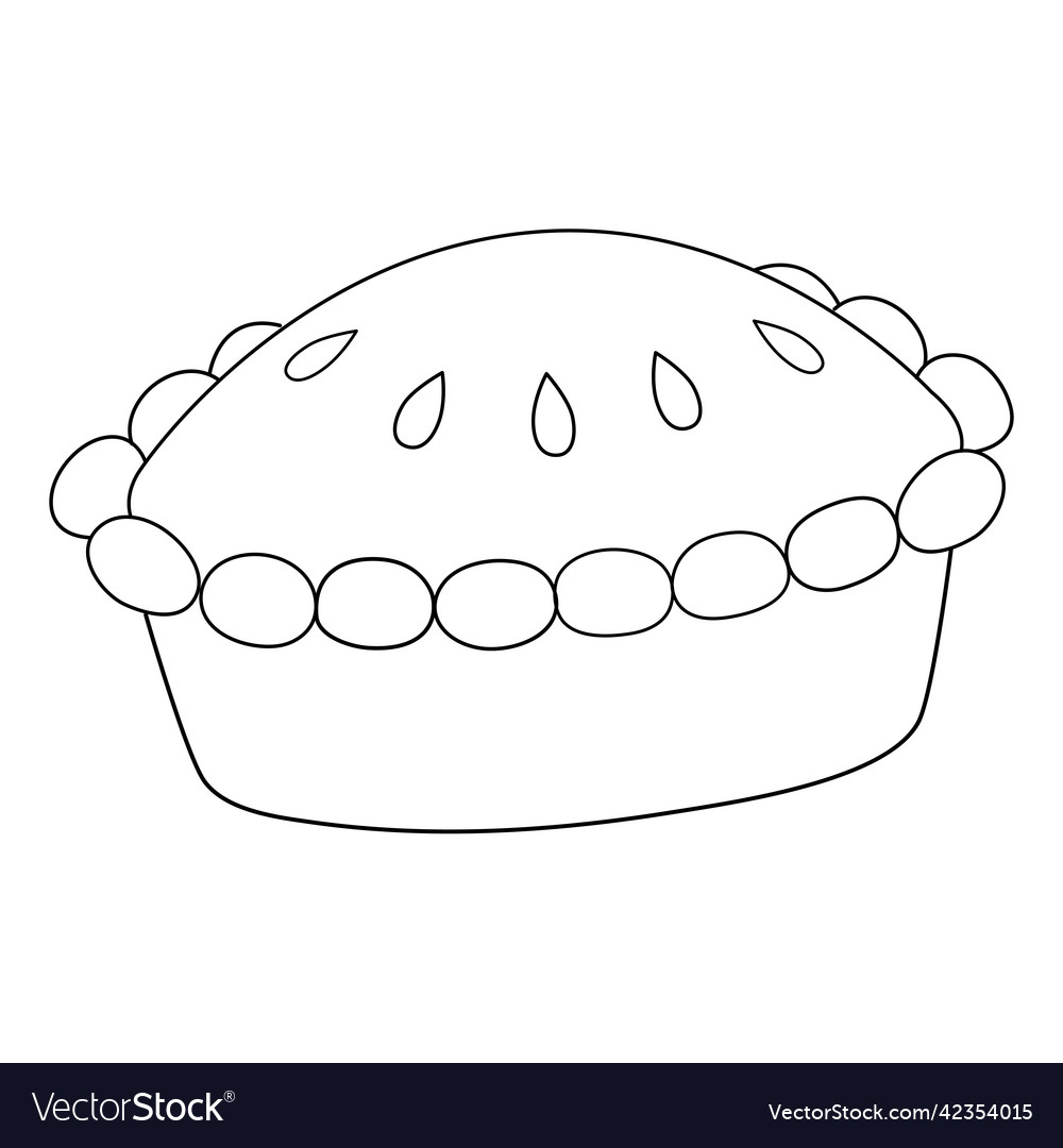Thanksgiving pie feast isolated coloring page Vector Image