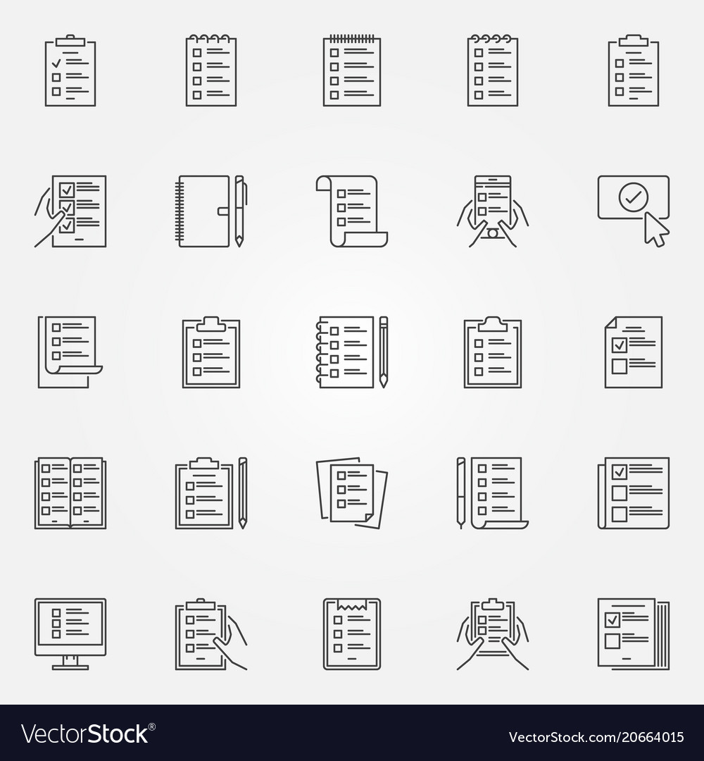 To do list outline icons check Royalty Free Vector Image