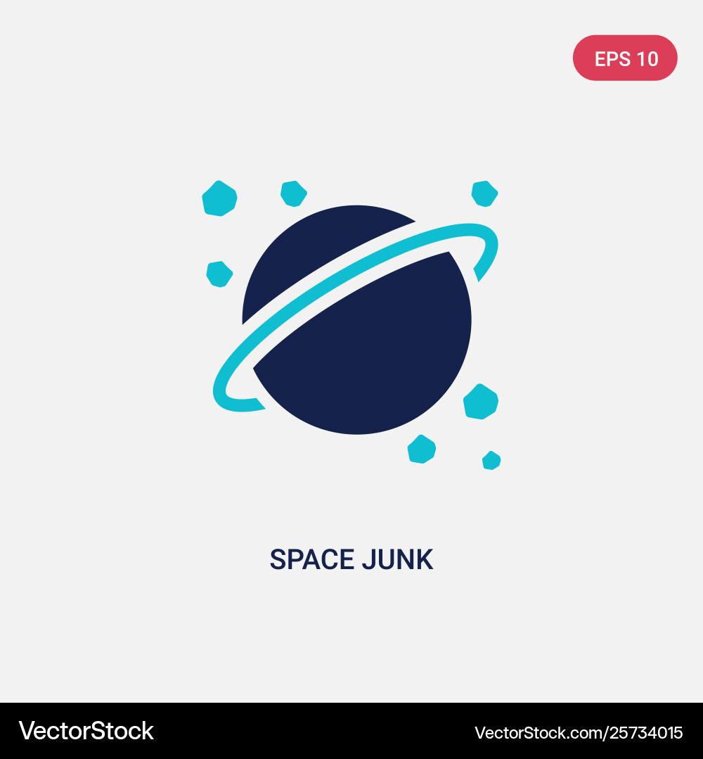 Two color space junk icon from astronomy concept Vector Image