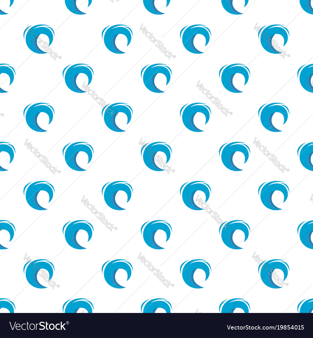 Wave blue pattern seamless Royalty Free Vector Image