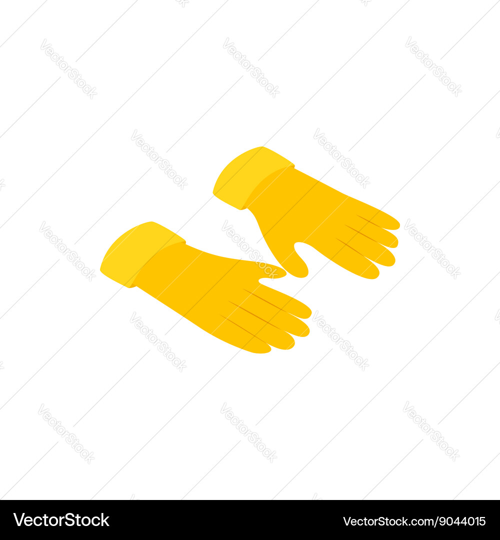 Yellow rubber gloves icon isometric 3d style Vector Image
