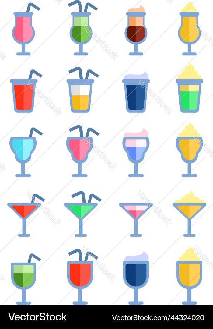 Alcoholic and healthy drinks on a white Royalty Free Vector