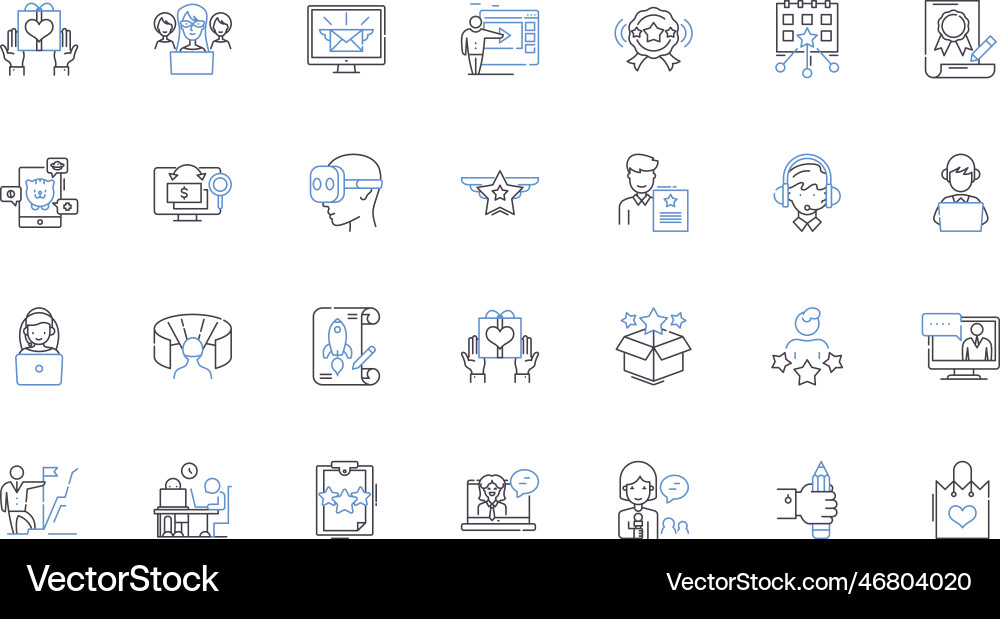 Announcing line icons collection reveal share Vector Image