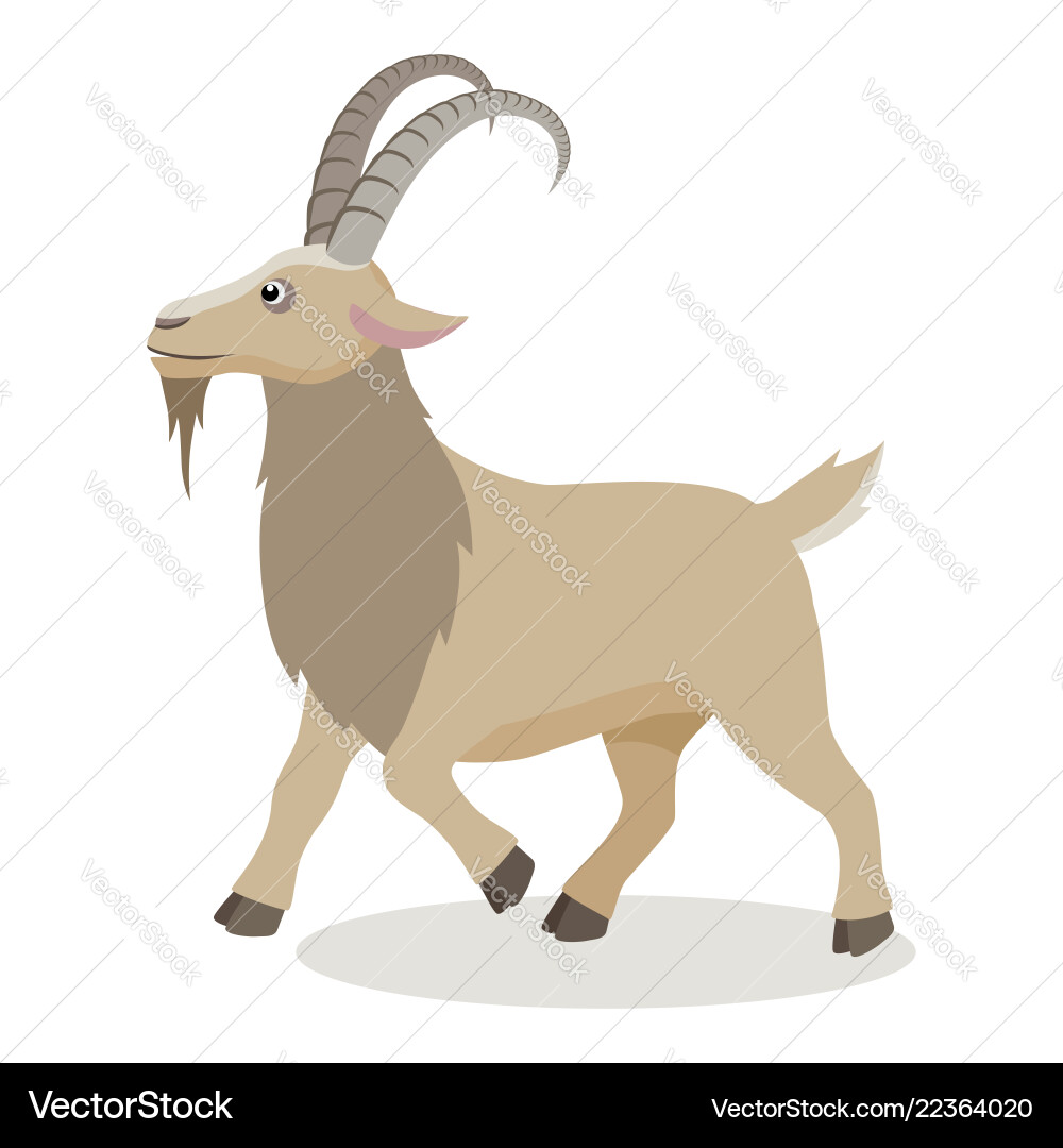 Cartoon goat in different poses flat style Vector Image