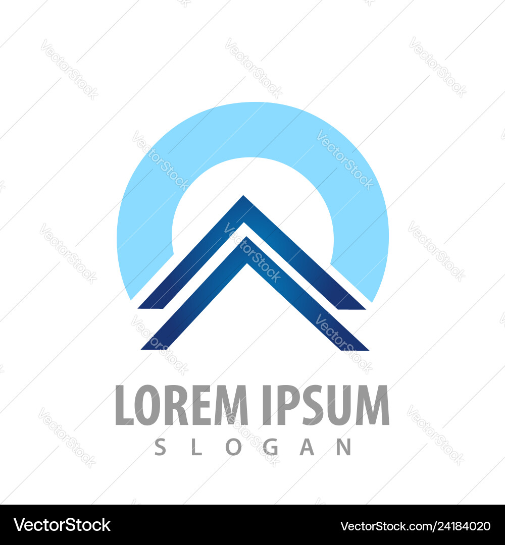 Circle arrow up logo concept design symbol Vector Image