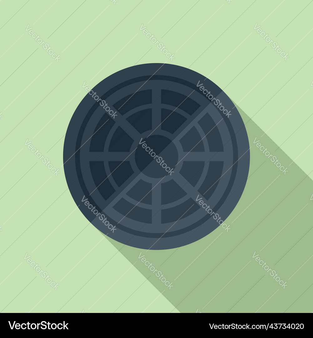 City manhole icon flat road sewer Royalty Free Vector Image