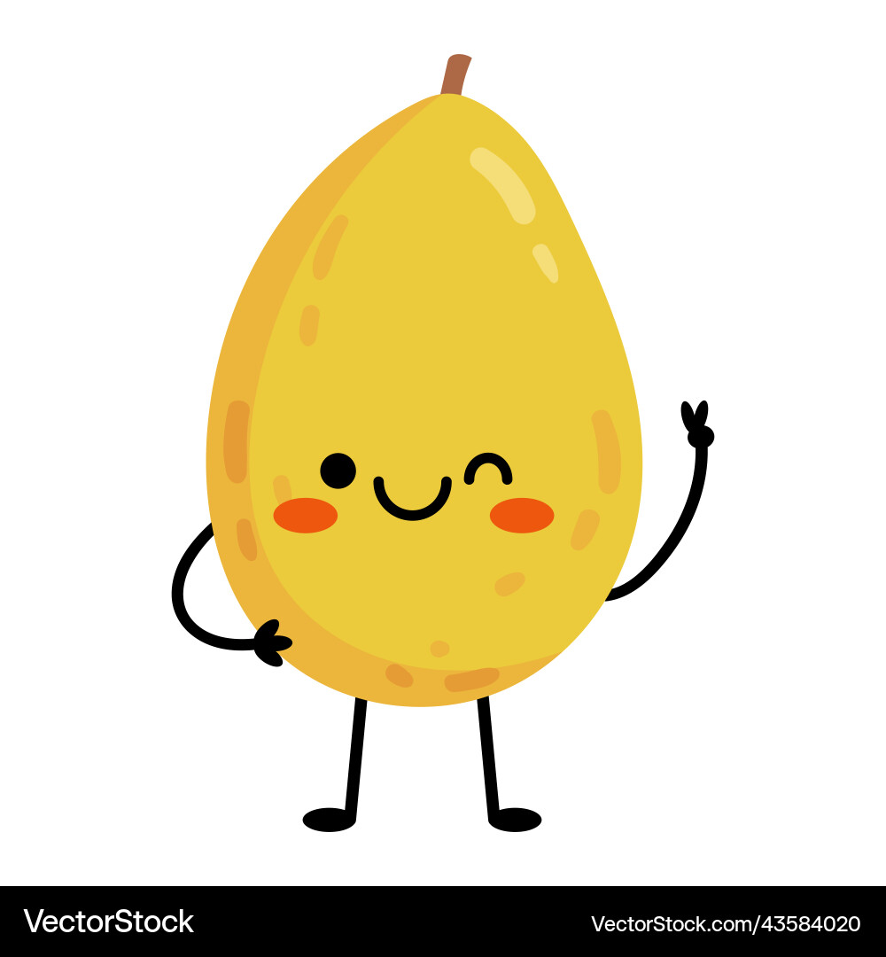 Cute cartoon character yellow ripe mango Vector Image