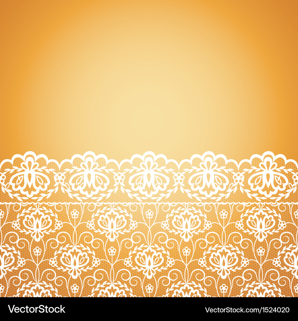 Floral seamless lace pattern on yellow background Vector Image
