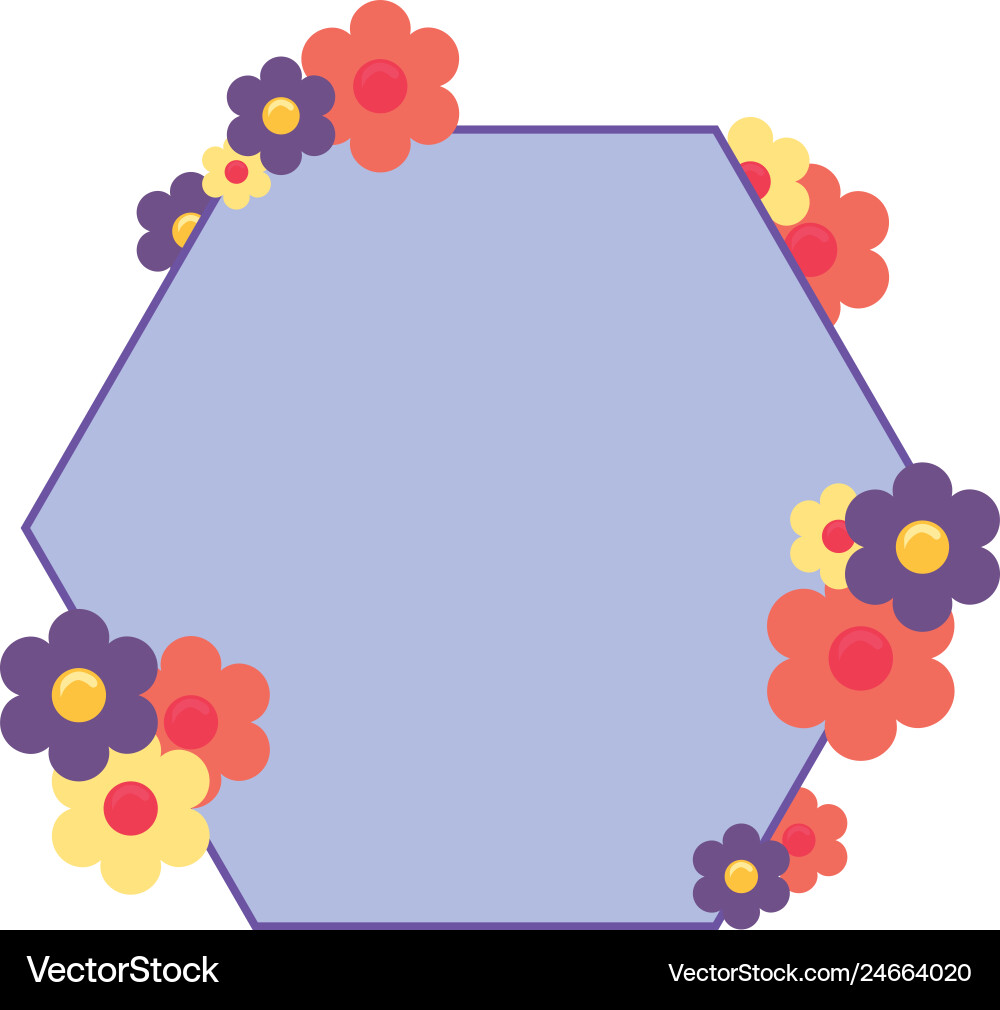 Flowers badge decoration Royalty Free Vector Image