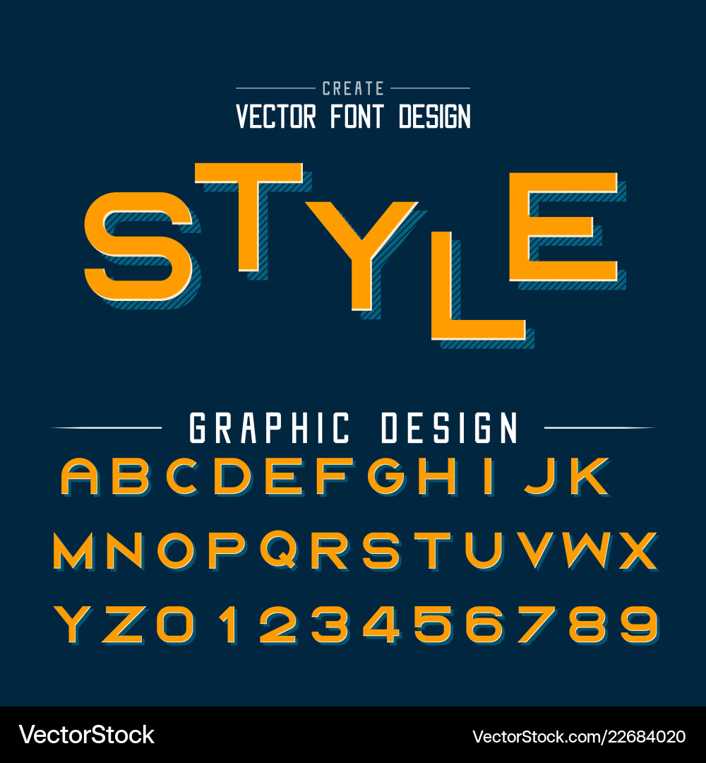 Font and alphabet style bold typeface letter Vector Image