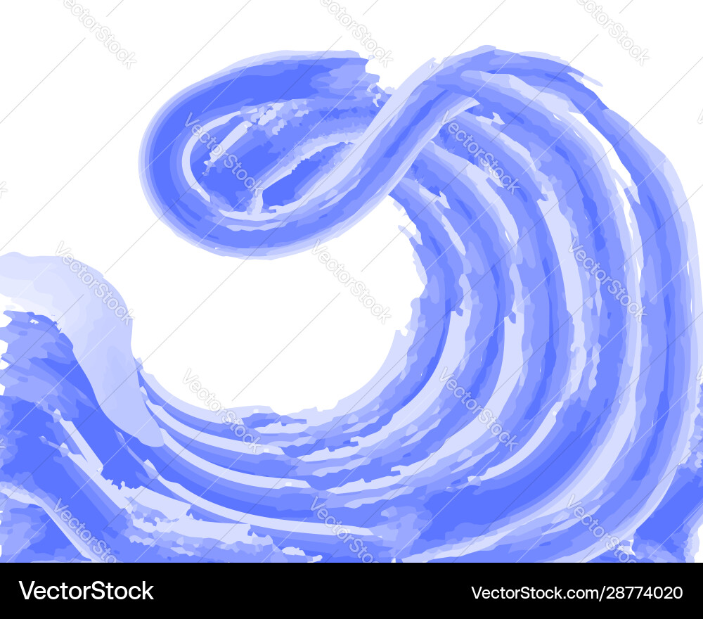 Grunge wave painted element creative curve design Vector Image
