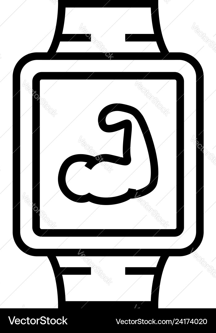 Gym workout tracking smartwatch icon smart watch Vector Image