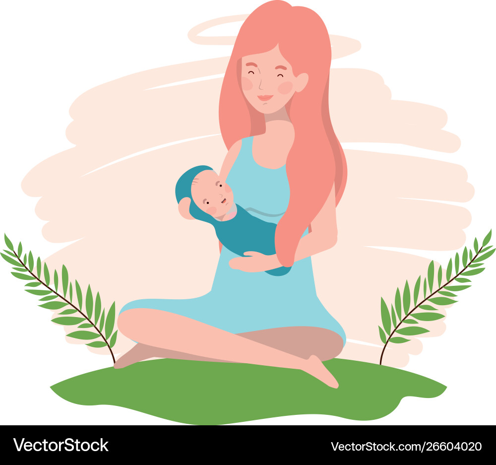 Isolated mother with baby design Royalty Free Vector Image