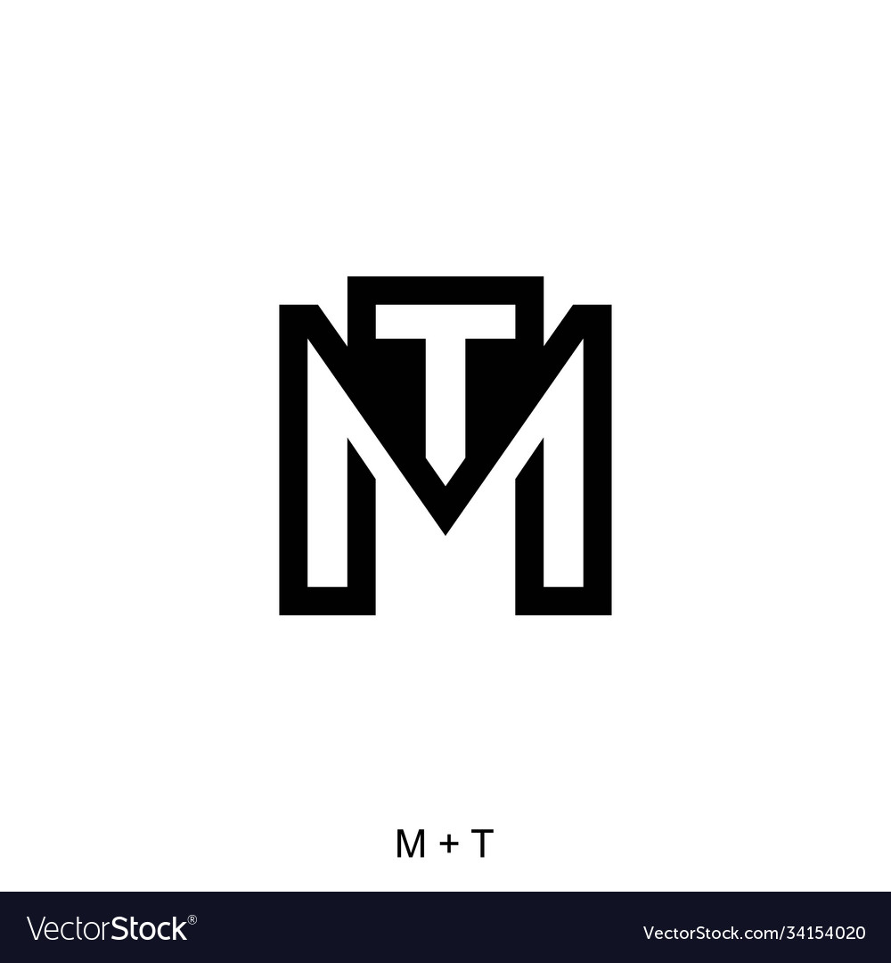M and t letter Royalty Free Vector Image - VectorStock