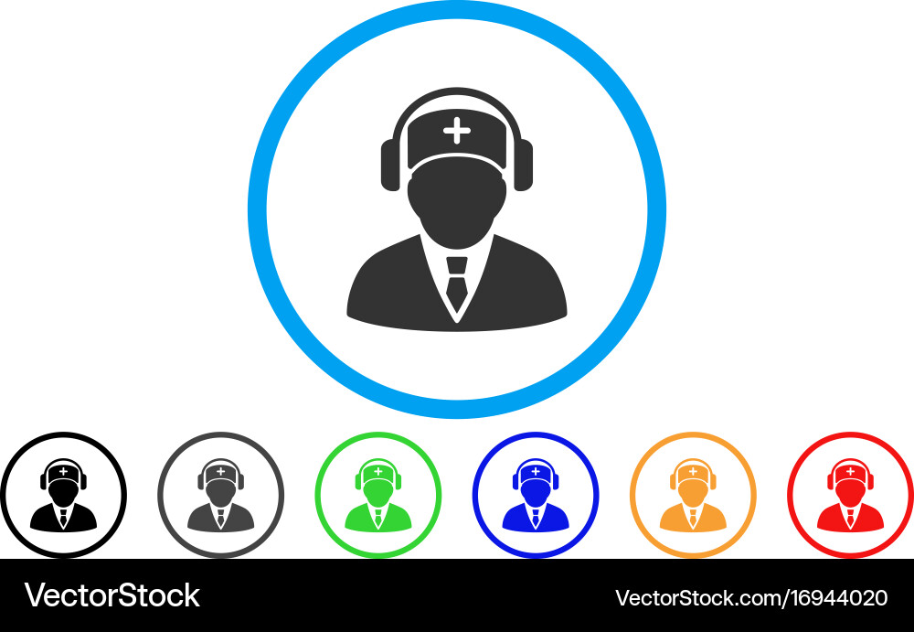Medical call center rounded icon Royalty Free Vector Image