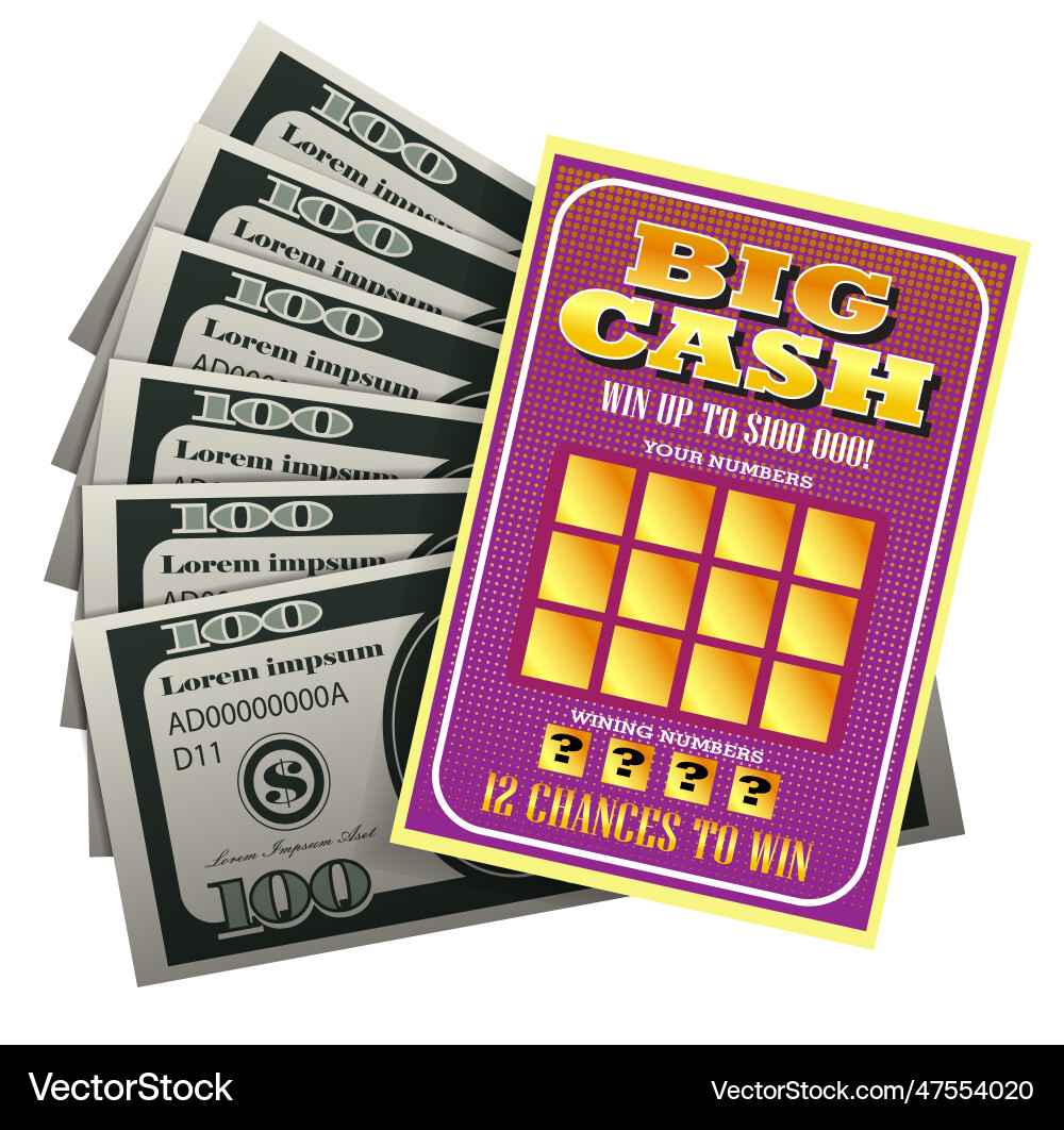 Realistic of lottery ticket Royalty Free Vector Image