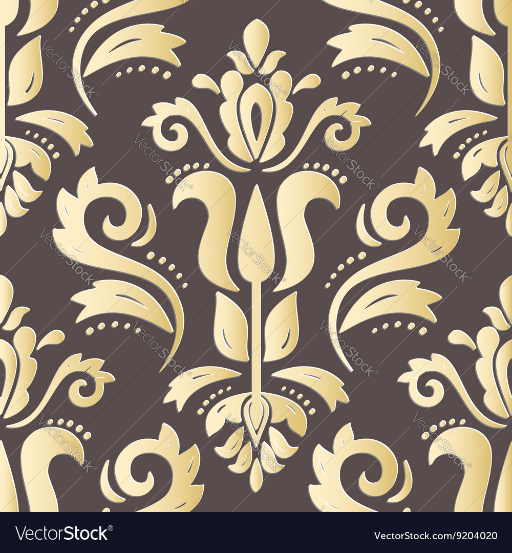 Seamless oriental pattern with 3d elements Vector Image